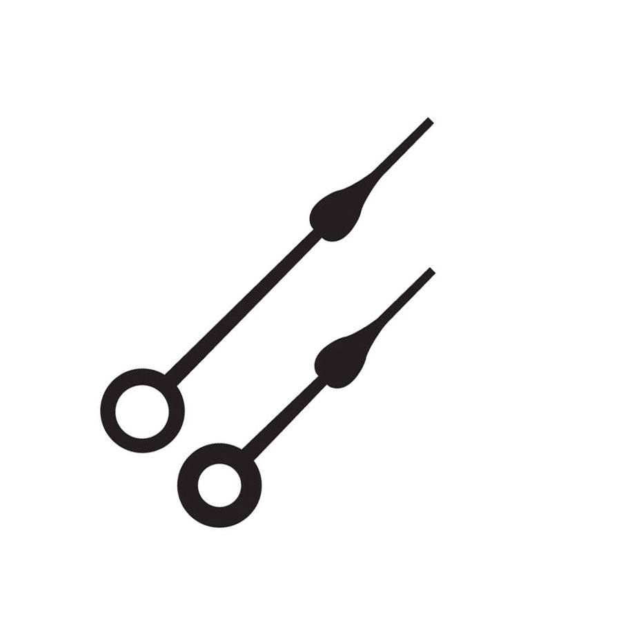 1 15/16" Black Push-On Hour and Minute Hand Set | Klockit